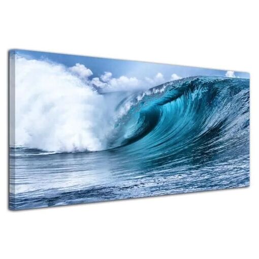 DECLINA, tableau toile océan, Tableau toile décoratif Big Swell, 100x50 ...