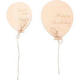 2 Pièces En Bois Ballon À Air Chaud D'Anniversaire Wall Sticker Dîner ...