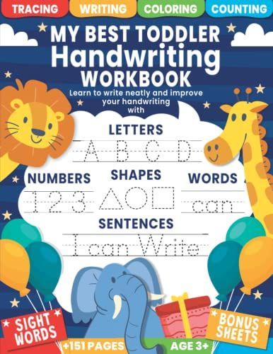 My Best Toddler Handwriting workbook: Printing workbook with Sight ...