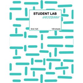 Student Lab Notebook: graph paper 5x5 grid Paper Composition Lab Notebook Math and Science ...
