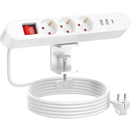 Multiprise Electrique De Table Avec Usb C Pd20W, Multiprise Bureau 3 Prises Et 3 Usb, Prise Plan ...