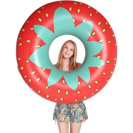 Giant Strawberry Pool Party Float 45 pouces gonflable Pool Floats Radeaux tubulaires avec valves ...
