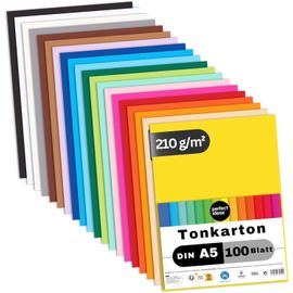 100 Feuilles De Papier Cartonné Din-A5, Carton De Bricolage, Teinté ...