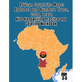 African Countries Maps: Alphabet and Numbers Trace, Color, Learn: Kids ...