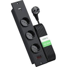 Prise encastrable avec PD 20 W USB C,3 prises encastrées avec ...