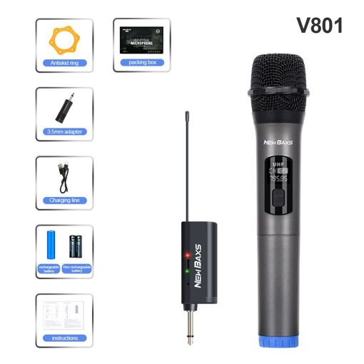 Microphone dynamique sans fil avec récepteur aste,microphones de ...
