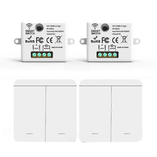 2PCS Interrupteur mural de lumière sans fil RF 433Mhz Récepteur de ...