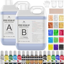 Kit de résine époxy - Transparent Resin Epoxy 3,800ml avec Encre Alcool ...