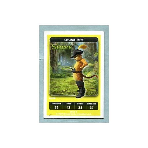 Carte Dreamworks - " Shrek " : Réf 8 - Le Chat Potté - 2010 | Rakuten