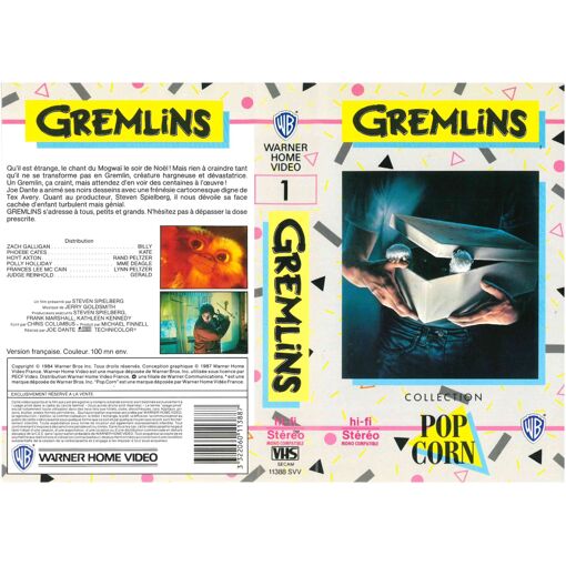 Jaquette Vhs Gremlins - Warner Home Video - Collection Pop Corn | Rakuten