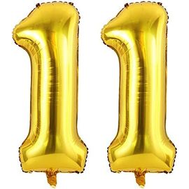 32pouces Ballon Chiffre 11 Or, Party Ballon Age Gonflable Anniversaire ...