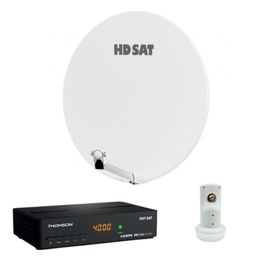 Pack HDSAT Parabole satellite fibre composite Blanche 85cm + LNB Single + Décodeur Satellite HD ...