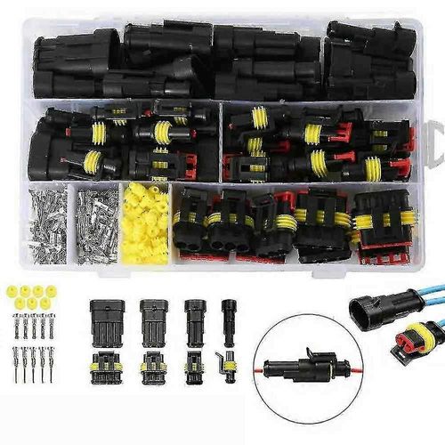 352pcs Connecteur électrique de voiture étanche 1/2/3/4 Pin Way Terminal Wire Connector Plug ...