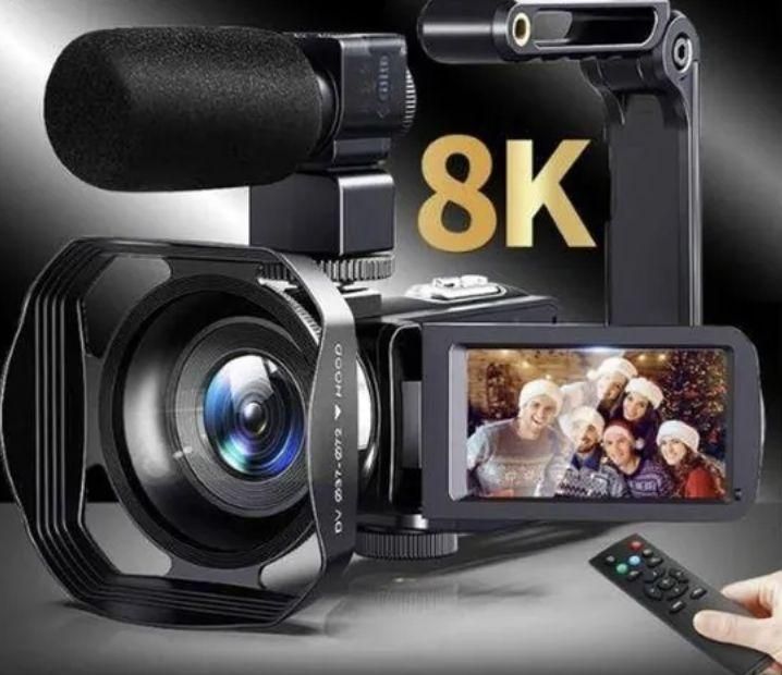 Caméra Vidéo 8K avec Ecran Tactile LCD 3" - 60FPS/64MP Zoom Numérique ...