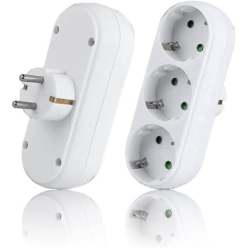 Multiprise murale 2 pièces, bloc multiprises avec 3 prises, (3500w ...