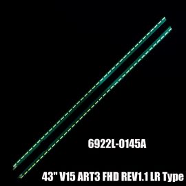 2 set - 4 pcs 2 bandes de rétro-éclairage LED LG, 43 pouces, V15 ART3 ...