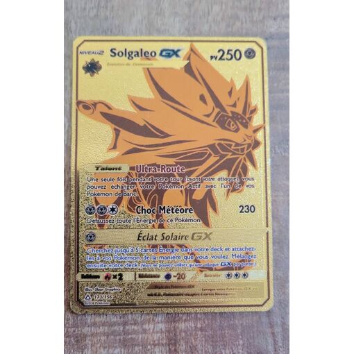 Carte pokemon Solgaleo GX pv 250 gold - Cartes de jeux | Rakuten