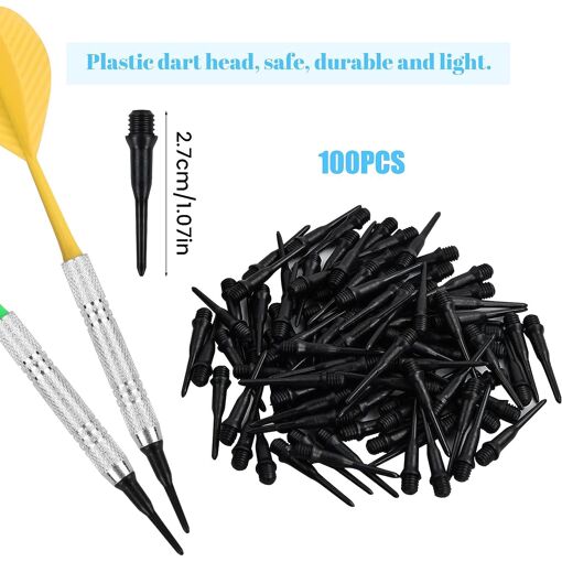 14g Flechette Pointe Plastique, 12 Fléchettes avec 100 Pointes pour ...