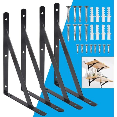 4 Pcs Équerre De Fixation Triangle En Métal Charge Lourde 20 * 12cm ...
