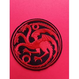 Grand Ecusson thermocollant Patch brodé Game of thrones House Targaryen ...