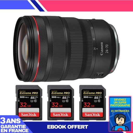 Canon RF 24-70 mm f/2,8L IS USM + 3 SanDisk 32GB Extreme PRO UHS-II 300 ...