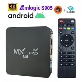 MX-PRO TV BOX Android 2.0 4G et 5G Double WiFi D'origine Amlogic S905 ...