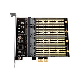 Mining PCIE Vers M2 Adaptateur PCI Express X1 4 Ports B Cl¿¿ M.2 NGFF SATA SSD Adaptateur PCI-E ...