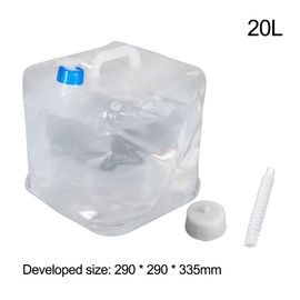 Récipient à eau pliable avec poignée,sac à eau avec tube,stockage,bouteille d'eau douce,PE,E27 ...