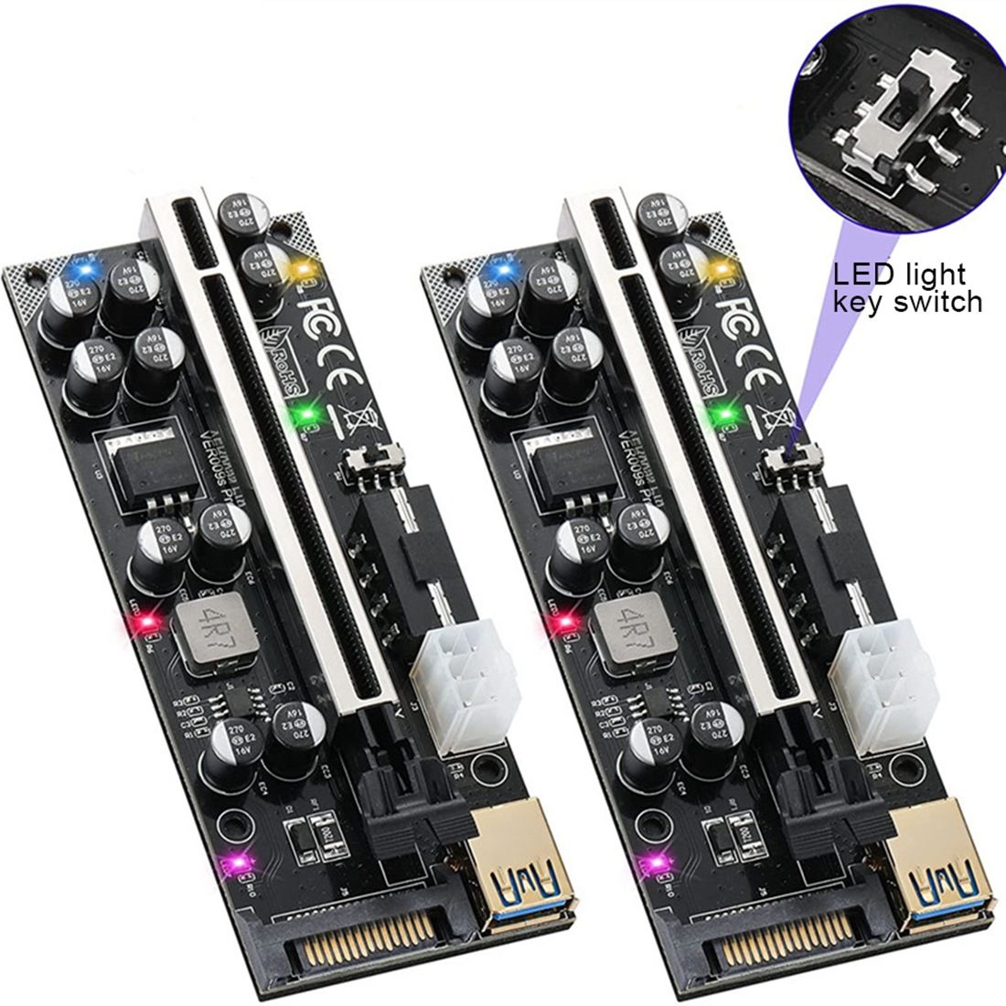 1 de Câble D'Extension de Carte Graphique PCI-E 1X à 16X V009S PRO PCI ...