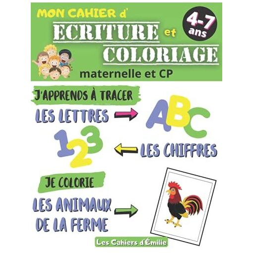 Carnet d'écriture et de coloriage: Apprendre en samusant : tracer les ...