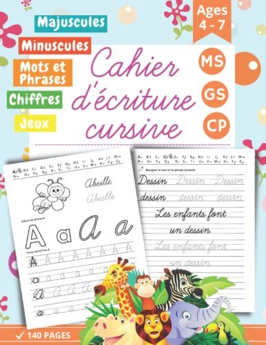 Cahier dÉcriture Cursive: Moyenne Grande Section Maternelles et CP ...