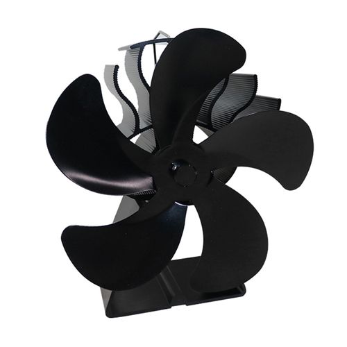 5 lames - Ventilateur de cheminée noir à 5 pales, poêle à bois ... 5 lames - Ventilateur de cheminée noir à 5 pales, poêle à bois ...