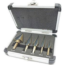 5 Pcs Foret Fraise Meche Etage, Foret Étagé, avec Boîtier en Aluminium ...