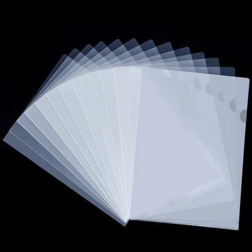 50 Pack A4 Clear Plastic Wallets A4 Open Side Clear Document Wallets ...