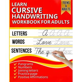 Learn Cursive handwriting workbook for Adults: A step by step guide to Master the art of script ...