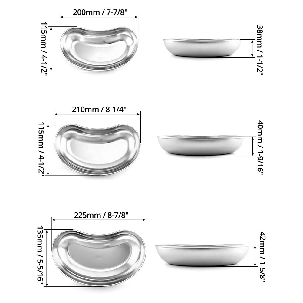 Plateau de Rein, 3 PièCes (200Mm + 210Mm + 225Mm) 304 en Acier ...