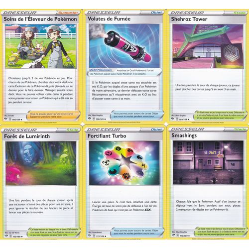 6 cartes pokemon dresseur - soin de l'éleveur de pokemon 166/189 ...