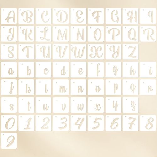 62 Pièces Pochoir Lettre Alphabet, Réutilisables Pochoir Alphabet pour Peinture Pochoirs ...