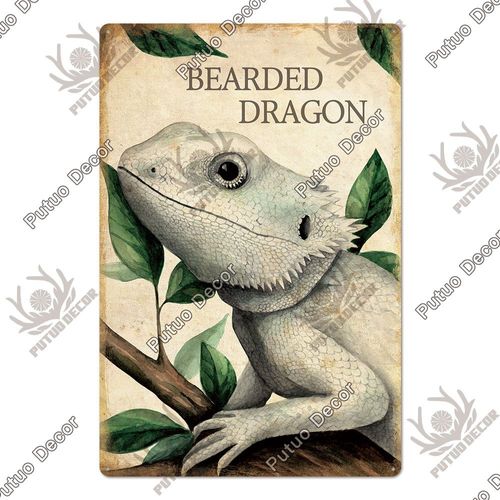 7.8x11.8 pouces - panneau métallique Vintage, Animal à sang froid ...