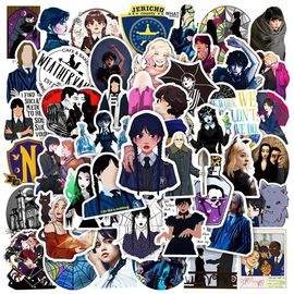 200 pi¿¿ces s¿¿rie t¿¿l¿¿vis¿¿e mercredi Addams nue,Aesthetic Couleurs Stickers, Imperm¿¿able ...