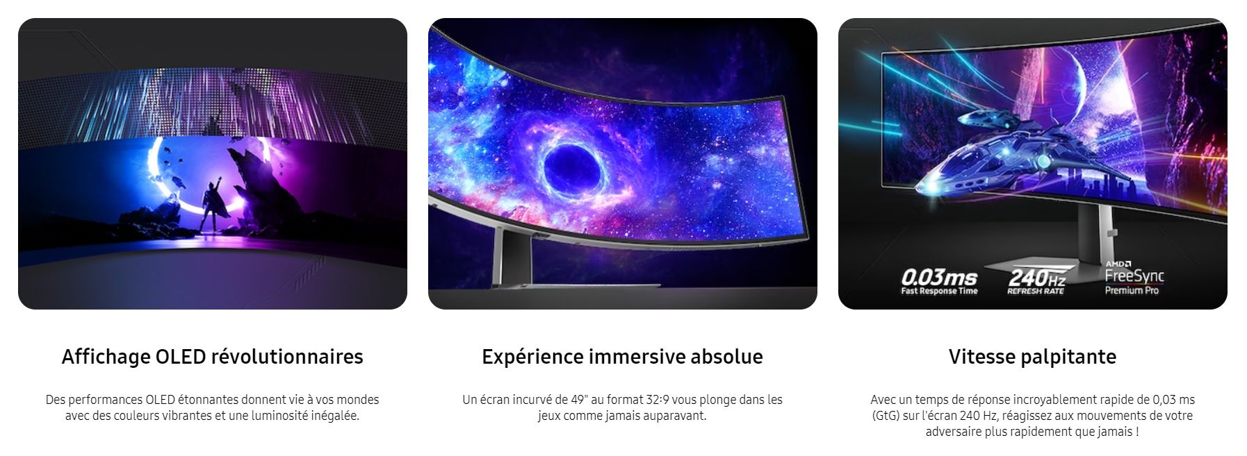 Samsung Odyssey OLED G9 S49CG934SU - Ecran gaming OLED incurvé 49 ...