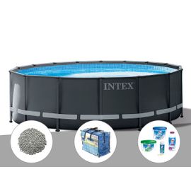 Kit piscine tubulaire Intex Ultra XTR Frame ronde 4,27 x 1,22 m + Bâche ...