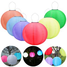 6 Pièces de Lanternes Solaires 12" Lanternes Solaires Chinoises Lampe LED Lanterne Suspendue ...
