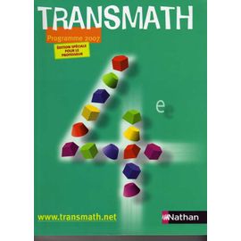 Transmath - 4ème - programme 2007 - Soutien-scolaire-parascolaire | Rakuten