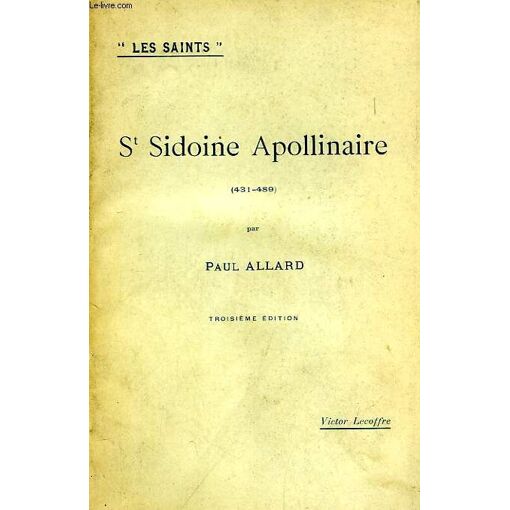 Saint Sidoine Apollinaire (431-489) - Livre ancien | Rakuten