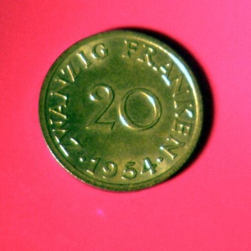 20 zwanzig franken - Saarland 1954 - Numismatique | Rakuten