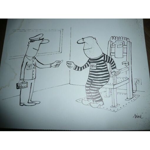 Dessin de siné pour publicité pharmaceutique humour déliproct | Rakuten