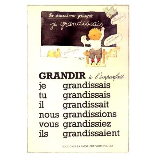 Conjugaison # Verbe Grandir à l'Imparfait (Monique TOUVAY) | Rakuten
