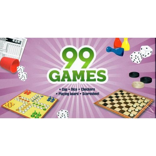 99 jeux en 1 : Gobelet, dés, jeu de dames, plateau de jeux, feuille de ...