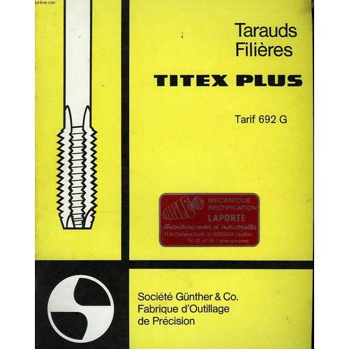 Catalogue de Tarauds et Filières Titex Plus | Rakuten